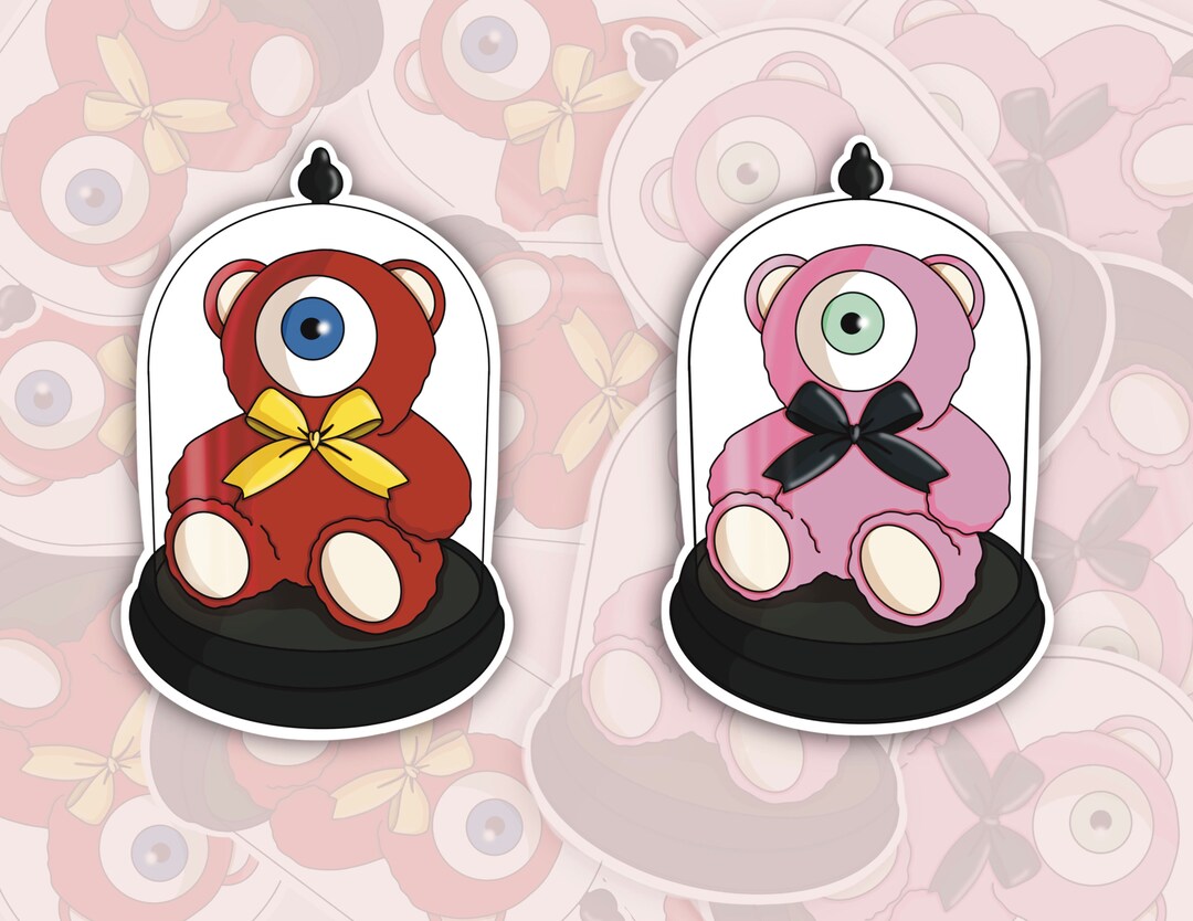 Creepy, Display, Teddy Bear, Oddities, One Eye Bear Sticker - Etsy