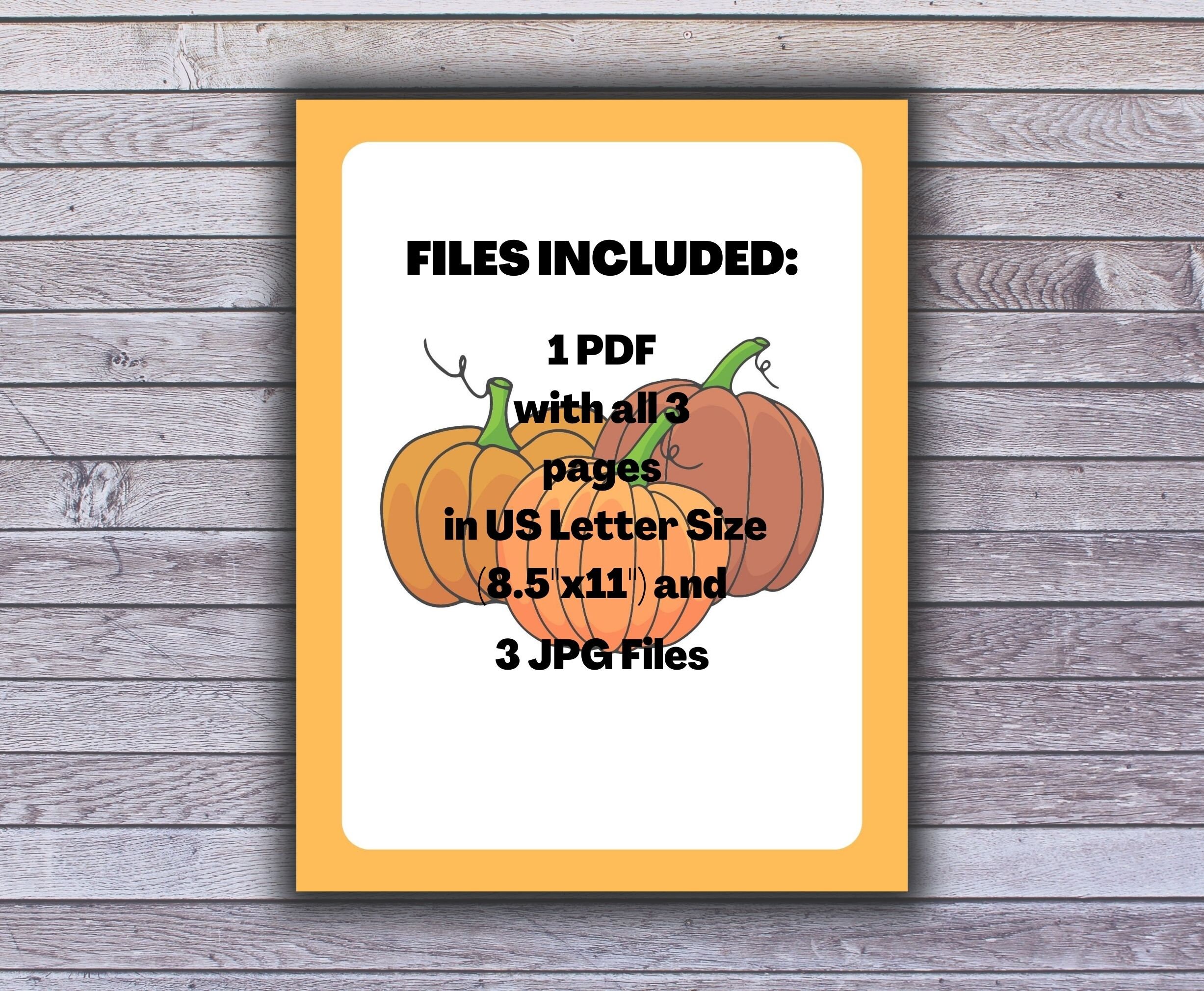 Fall/autumn Printable Stationery Set US Letter Size 8.5x11 ,PDF ...