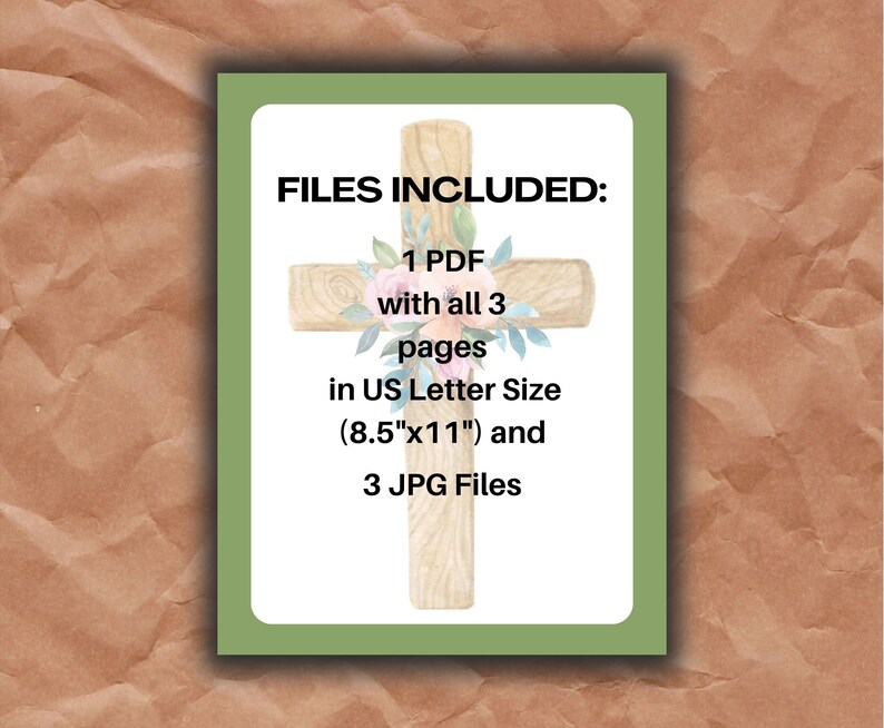 Cross Printable Stationery Set US Letter Size 8.5x11 ,PDF, Instant ...