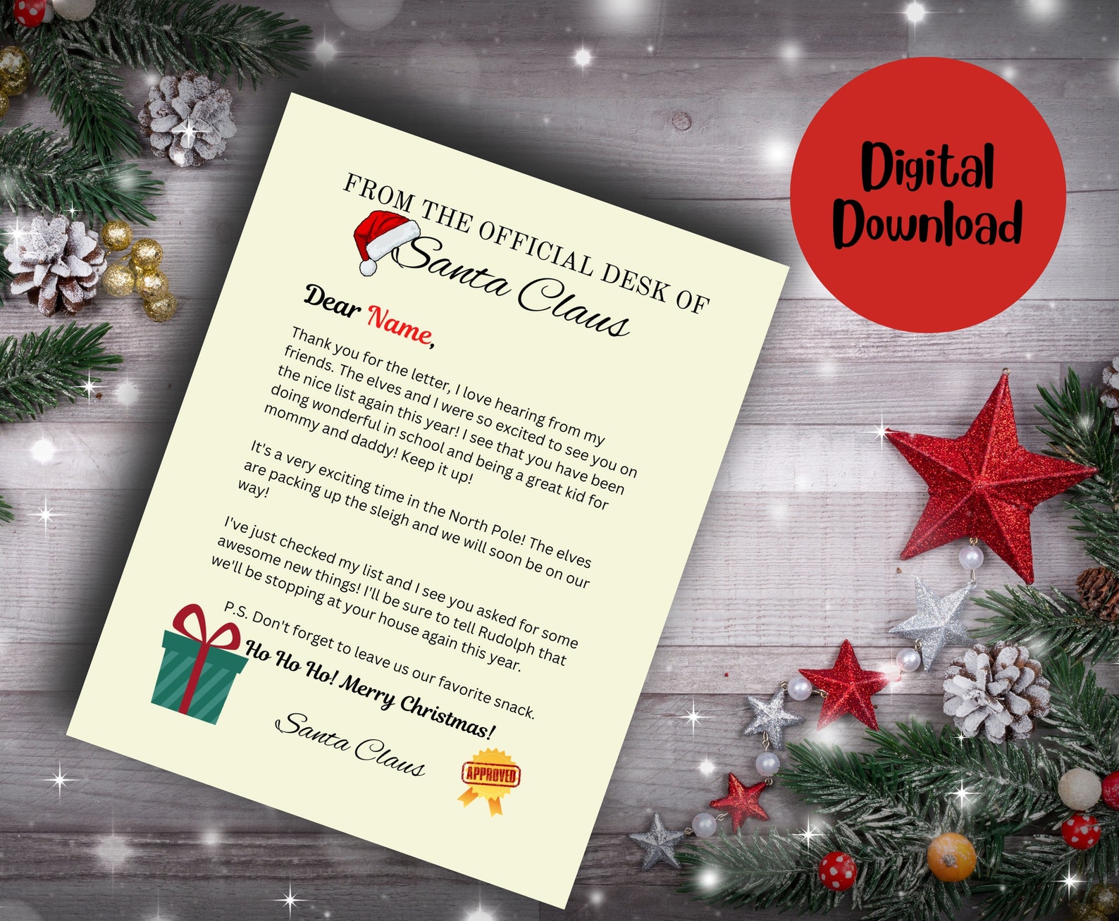 Editable Official Letter From Santa Template, Letter From Santa ...