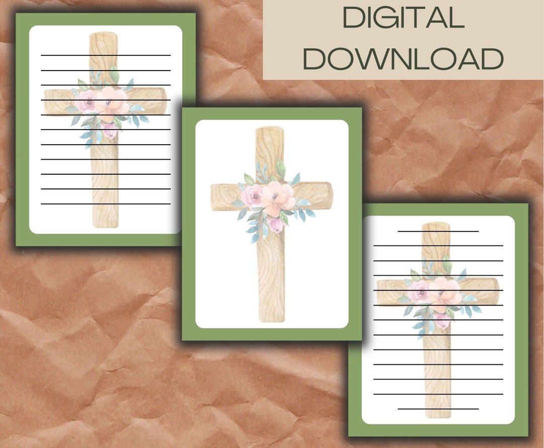 Cross Printable Stationery Set US Letter Size 8.5x11 ,PDF, Instant ...