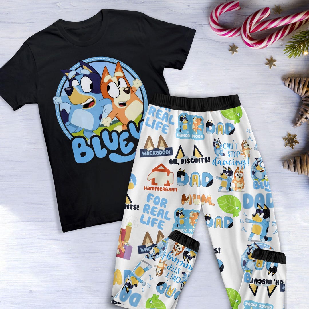 Bluey Christmas Pajamas Set, Bluey Halloween Pajamas Set, Bluey Family ...