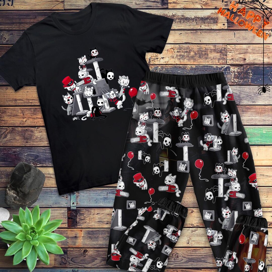 Characters Horror Movie Pajamas Set, Cats Horror Movie Pajamas Set ...