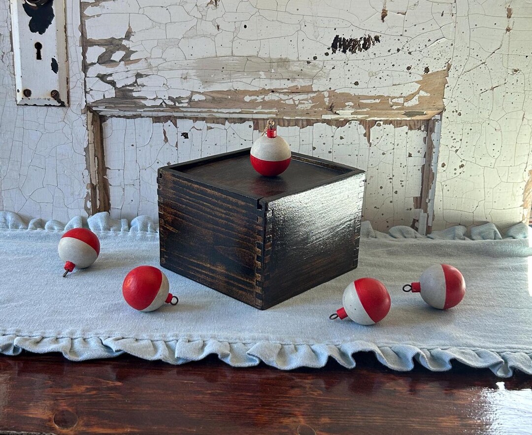 Wooden Bobber Box, Fishing, Cabin Decor, Lake House, Cottage, Reclaimed ...