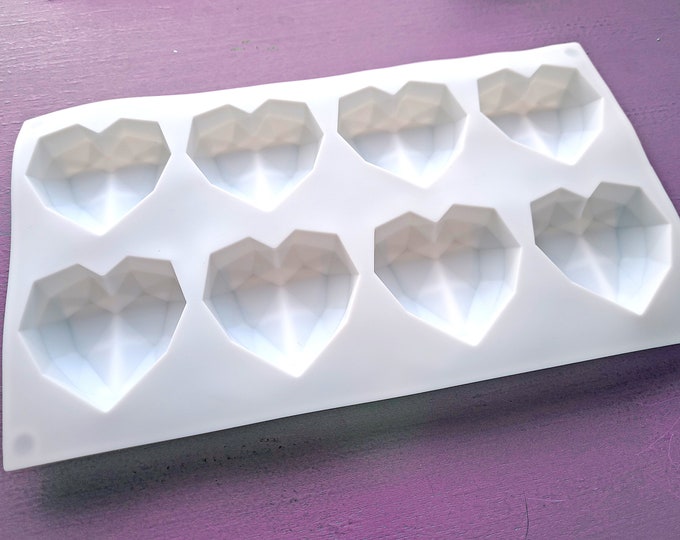 Crystal Heart Silicone Tray Mold Heart Mold Silicone Epoxy - Etsy