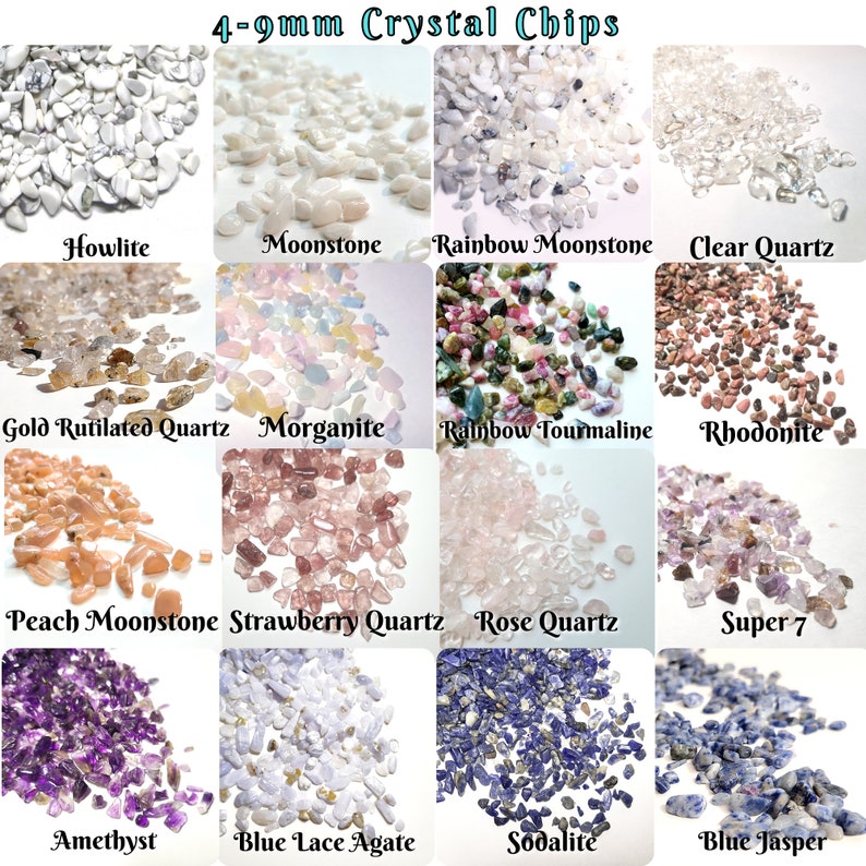 Crystal Chip Bags 4-9mm 1oz 2oz 4oz 8oz Gemstone Chips - Etsy