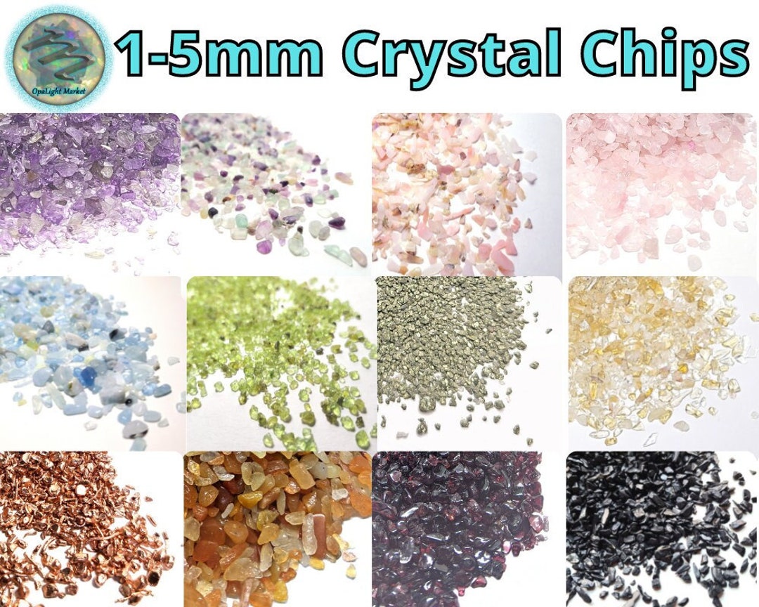 Crushed Crystal Chip Bags 1-5mm, 1oz, 2oz, 4oz, 8oz | Gemstone Chip ...
