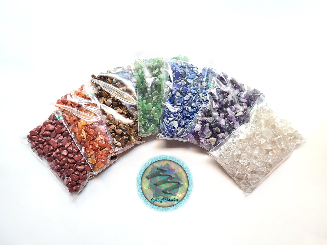 Chakra Crystal Chip Bulk Bundle 1oz, 2oz, 4oz | 7 Total Crystal Chip ...