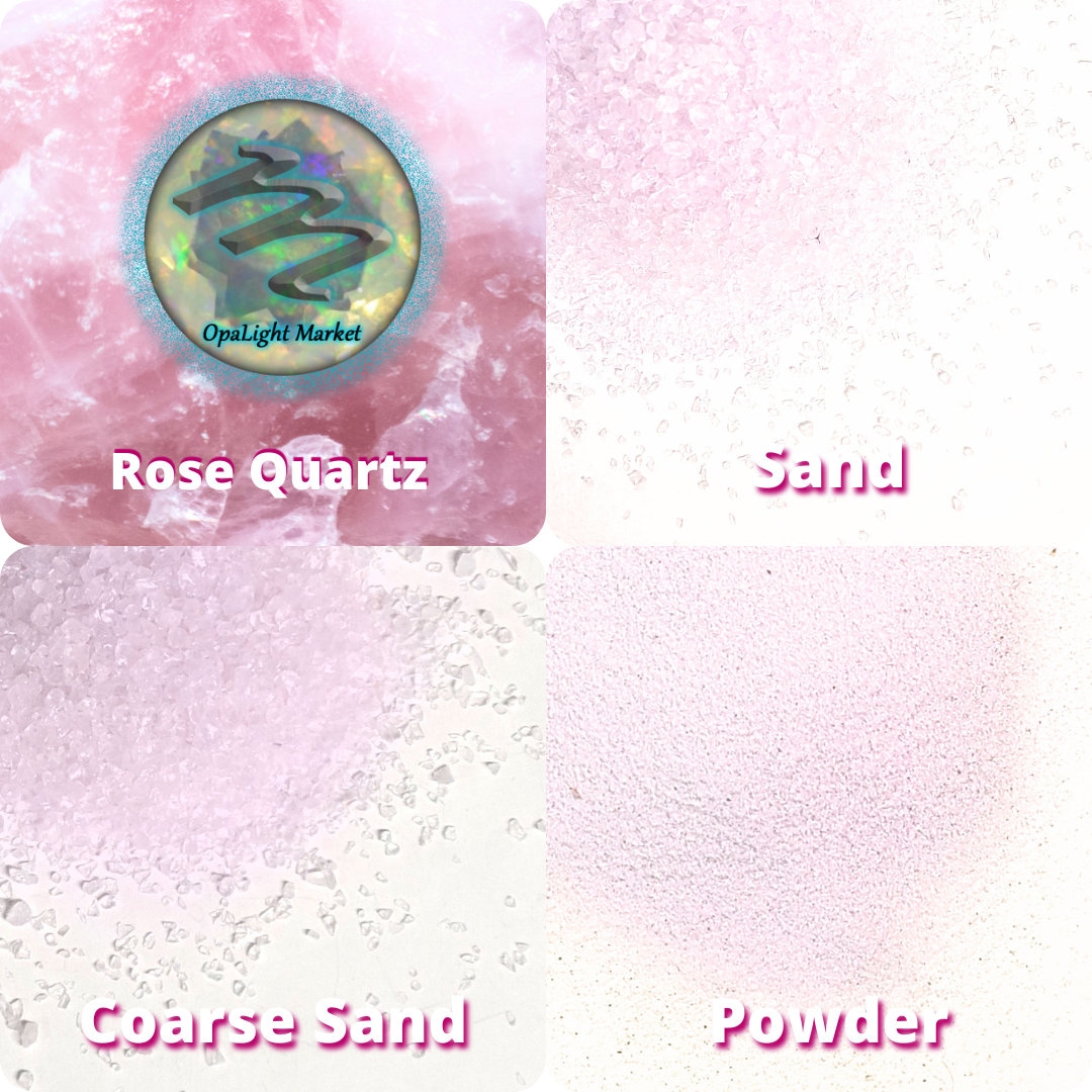 Rose Quartz Crystal Sand | Crushed Rose Quartz Sand & Powder, Natural ...