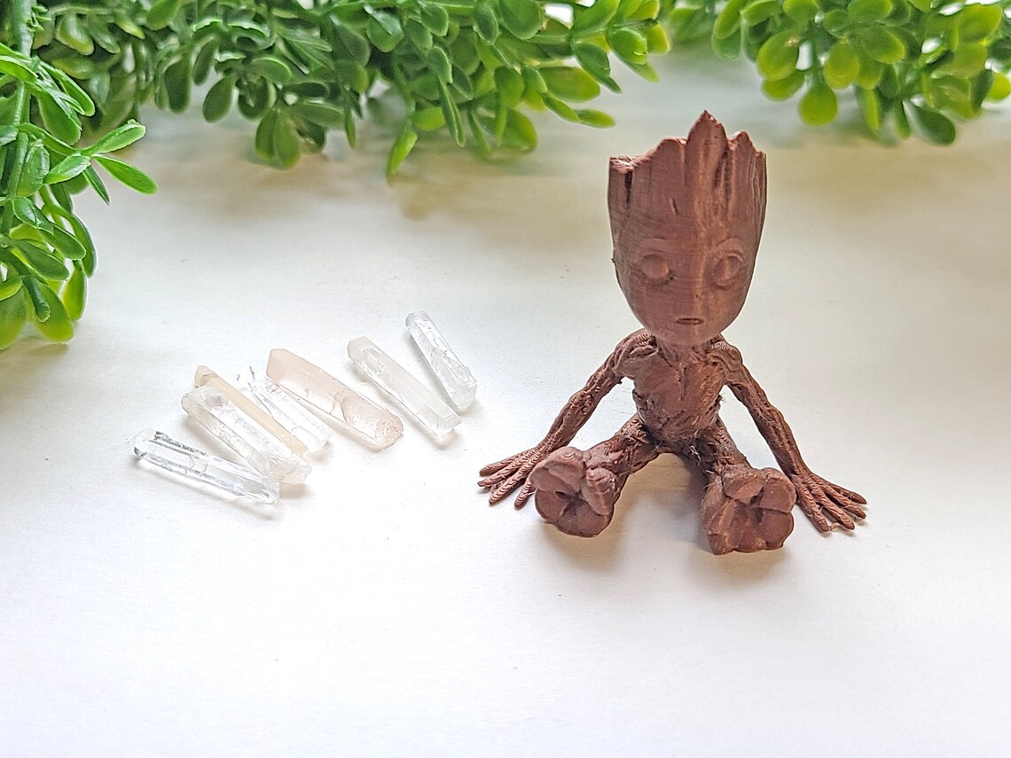 3D Printed Groot Crystal Set 3D Printed Groot With Crystal | Etsy