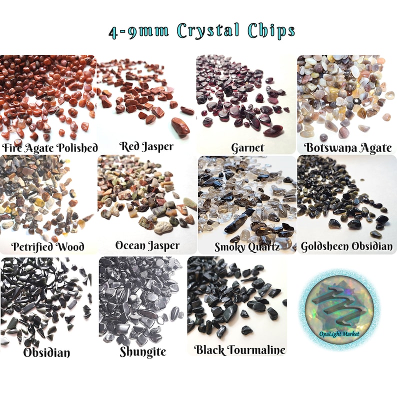 Crystal Chip Bags 4-9mm 1oz 2oz 4oz 8oz Gemstone Chips - Etsy