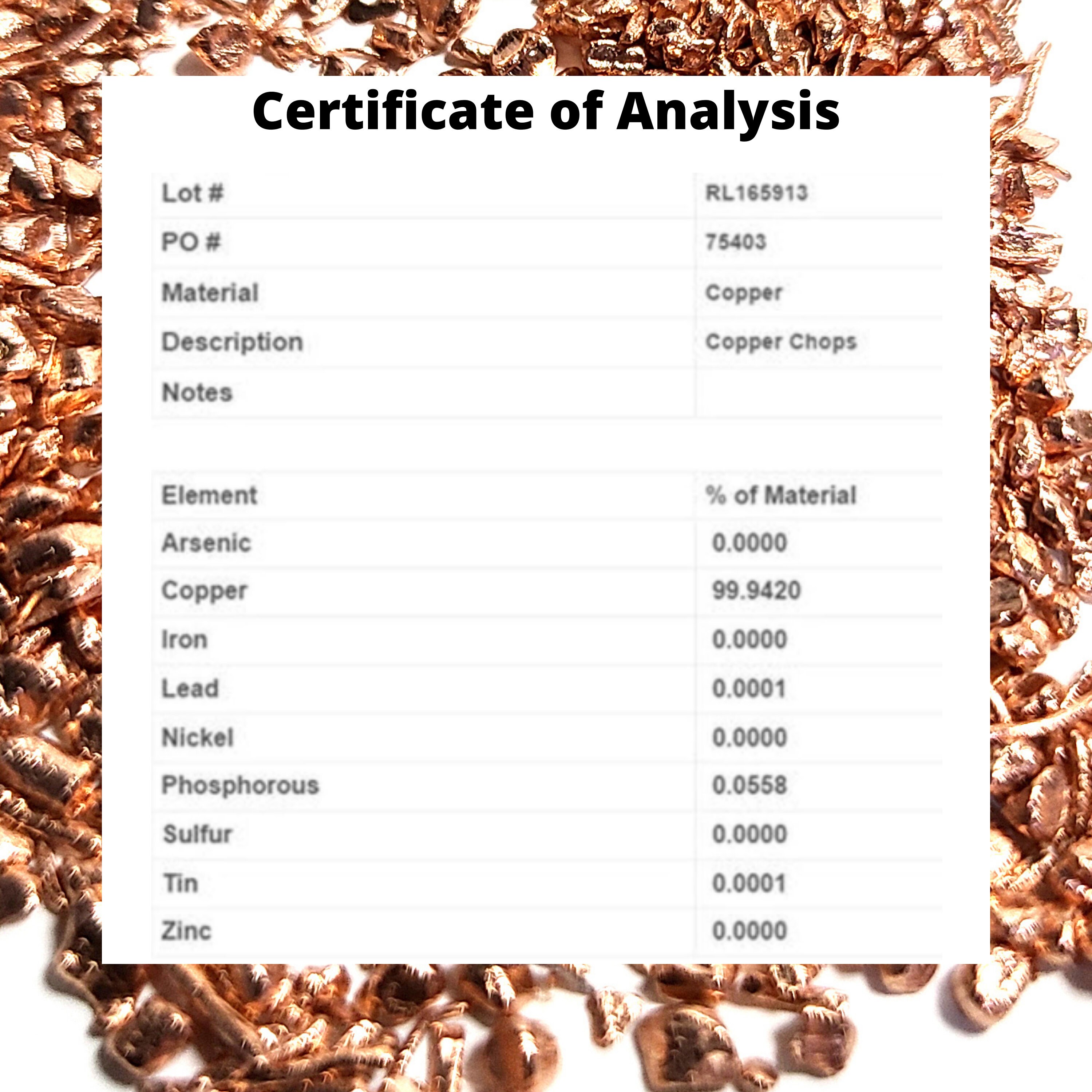 99.9% Pure Copper Shavings | Copper Chop, Copper Flakes, Copper Shreds ...