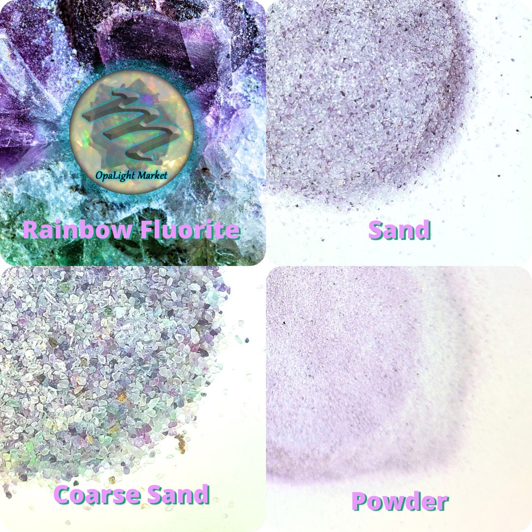 Rainbow Fluorite Crystal Sand | Crushed Gemstone Fluorite, Natural ...