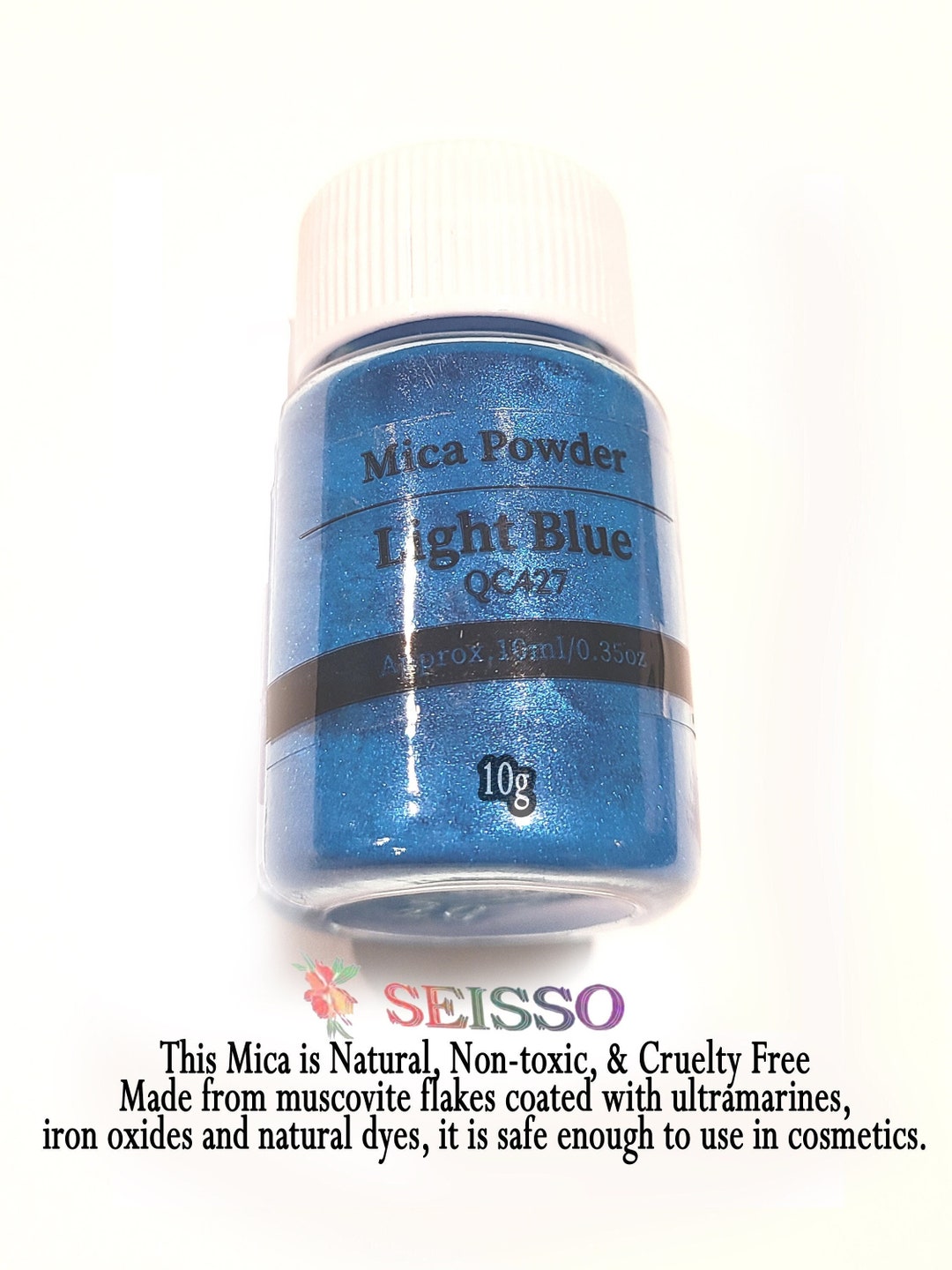Light Blue Natural Mica Powder Pigment | Blue Mica, Blue Mineral Powder ...