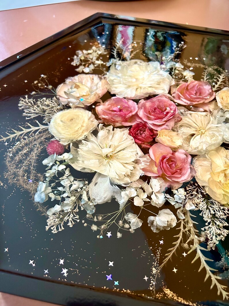 Wedding Bouquet Resin Tray: Preserved Flower Hex Decor (18x18x2) - Etsy