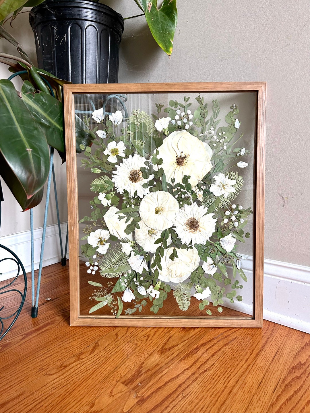 Pressed Flower Frame| Wedding Bouquet Preservation | Custom Floral Art ...