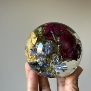 Custom Wedding Flower Preservation: Resin Sphere Keepsake, Bridal ...