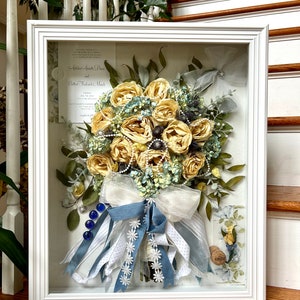Custom Wedding Bouquet Shadow Box | Pressed Flower Heirloom Keepsake ...