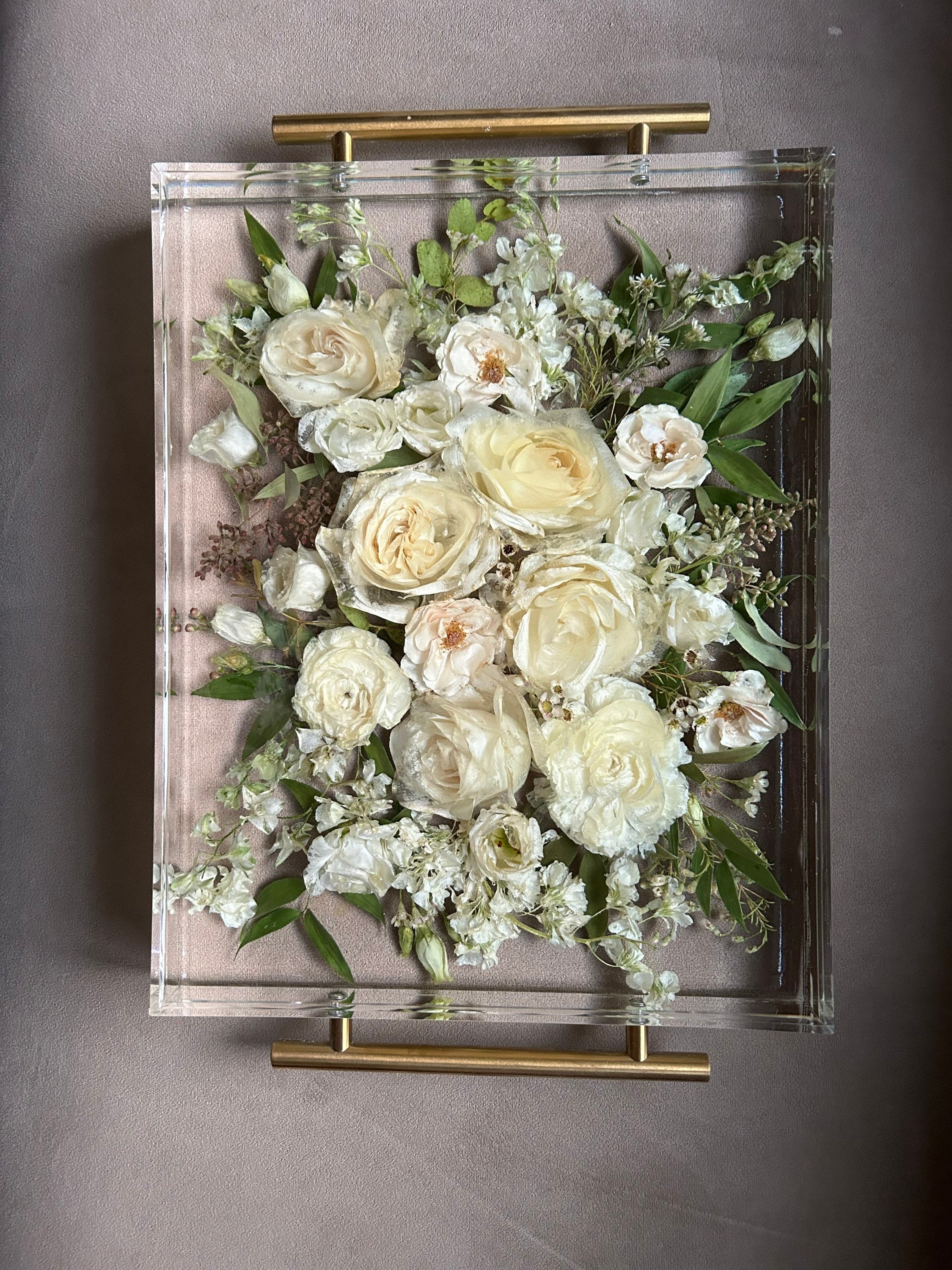 Custom Resin Flower Preservation Tray | Wedding Bouquet Keepsake Tray ...