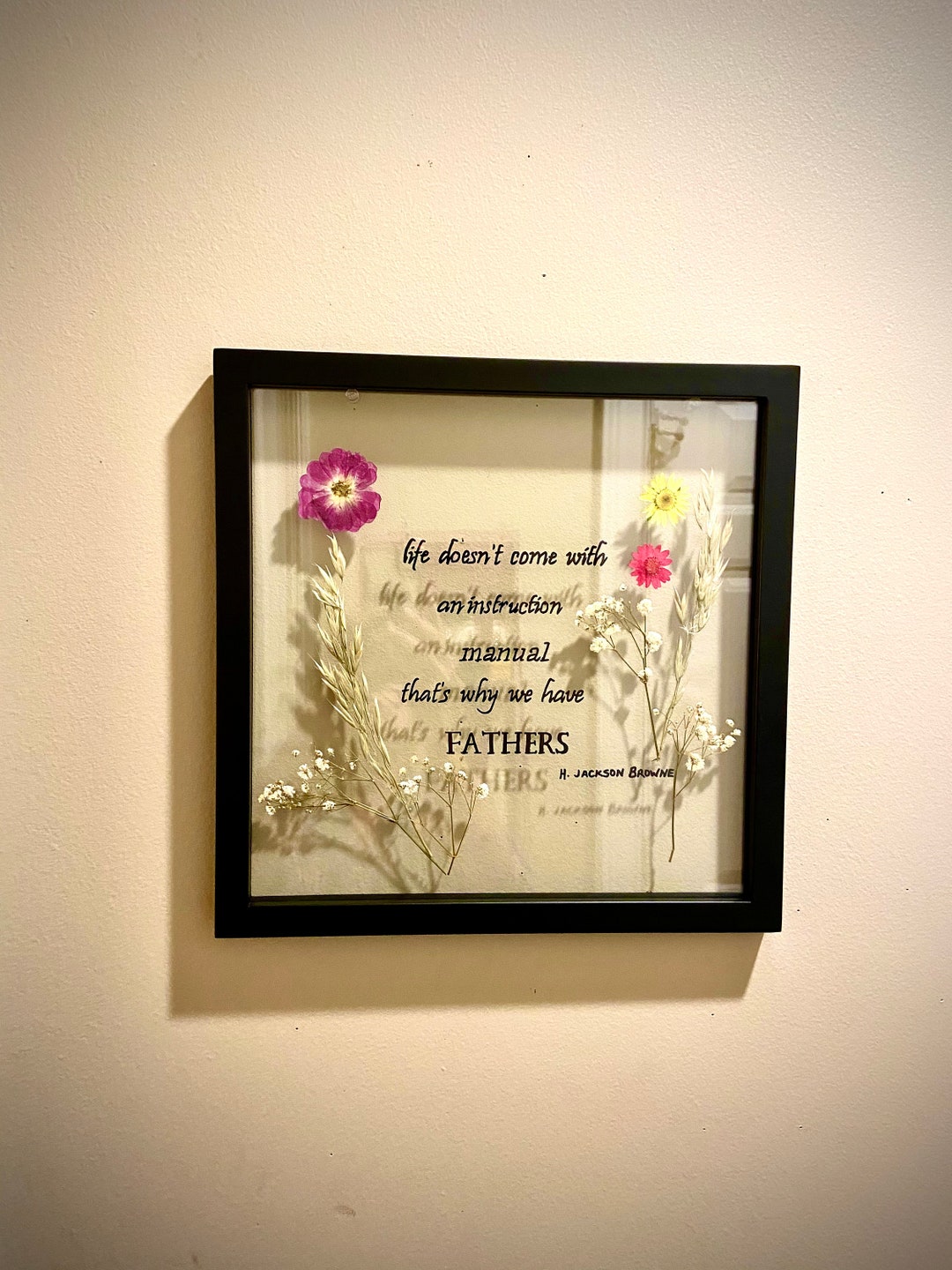 Gift for Father,pressed Flower Frame With Quote,father's Day Gift,dad ...