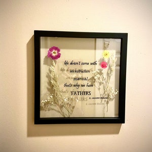 Gift for Father,pressed Flower Frame With Quote,father's Day Gift,dad ...