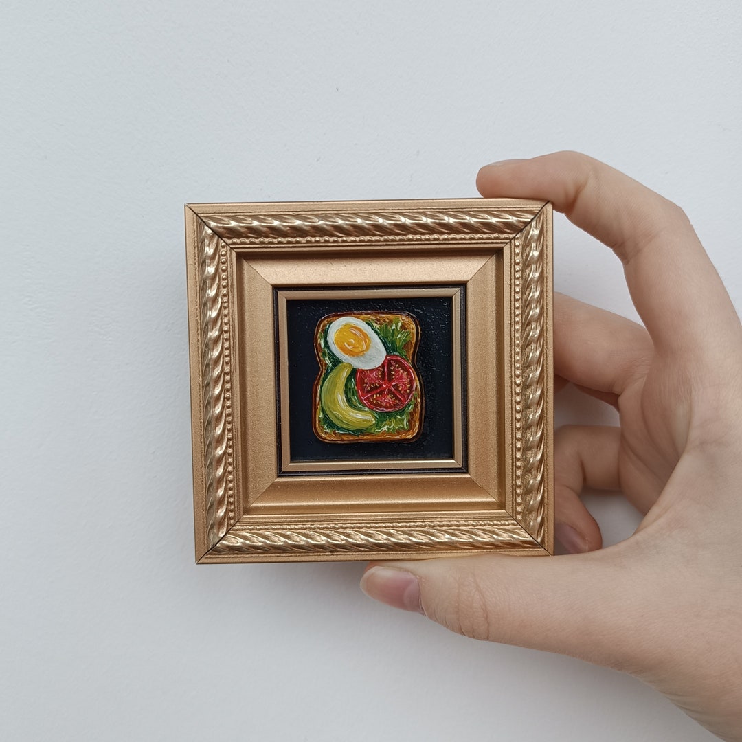 Egg Oil Painting Avocado Toast Painting Miniature Painting Still Life ...