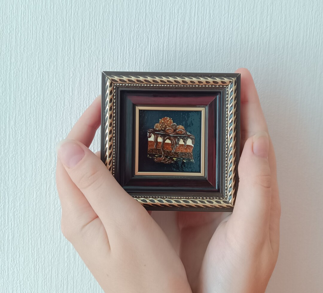 Cake Painting Painting Original Food Painting Kitchen Art Framed Small ...