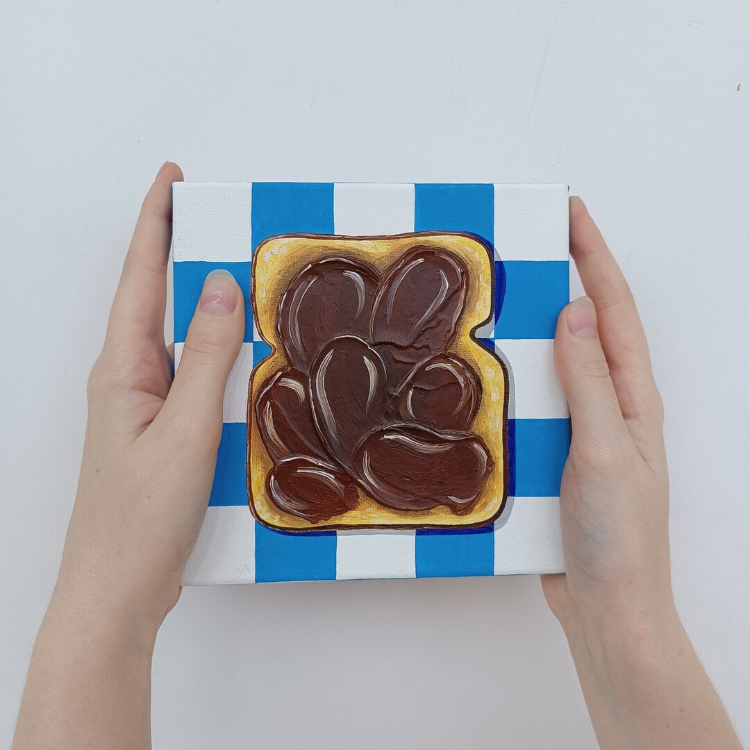 Nutella Toast Painting Painting on Canvas Toast Painting Wall Art ...