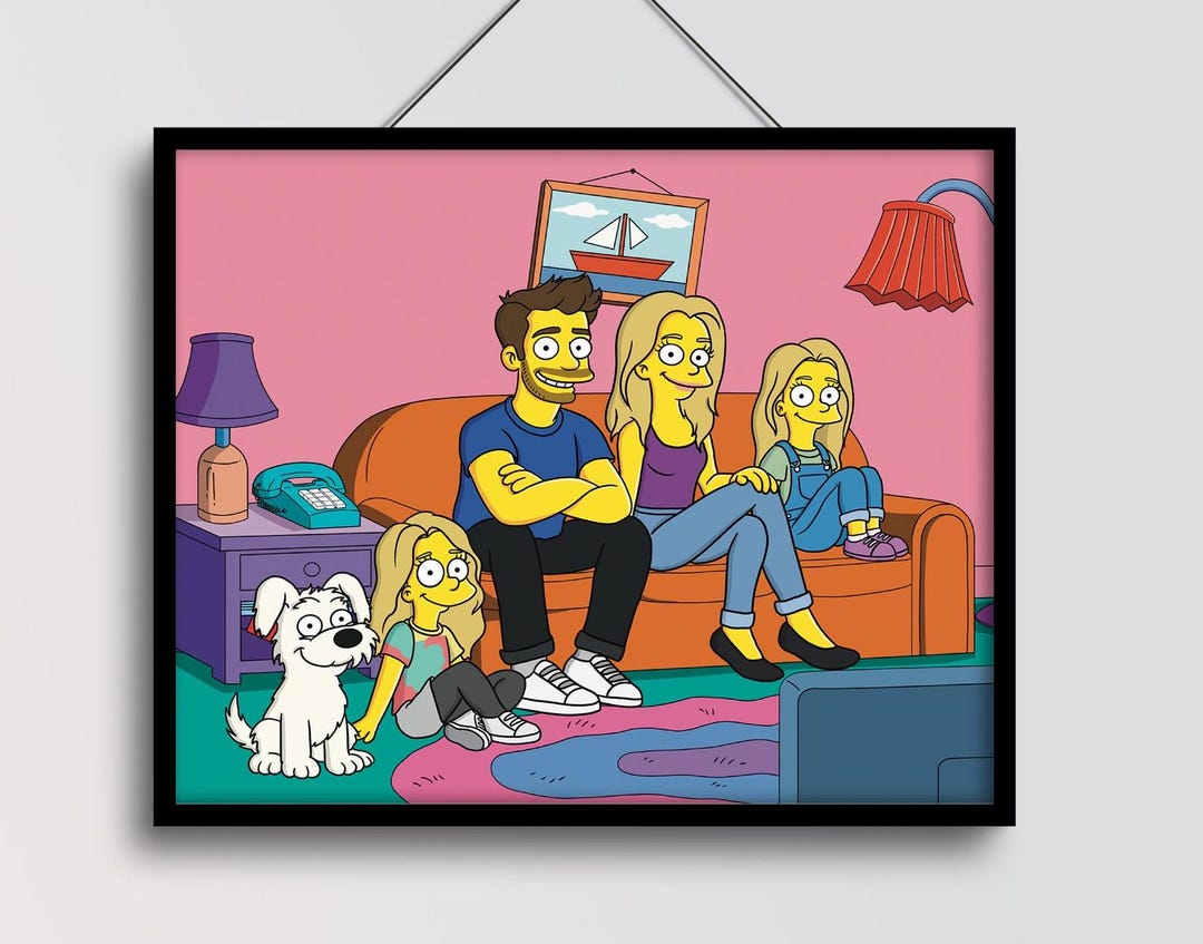 Simpsons Style Sofa | Custom Simpsons Style Portrait Print ...