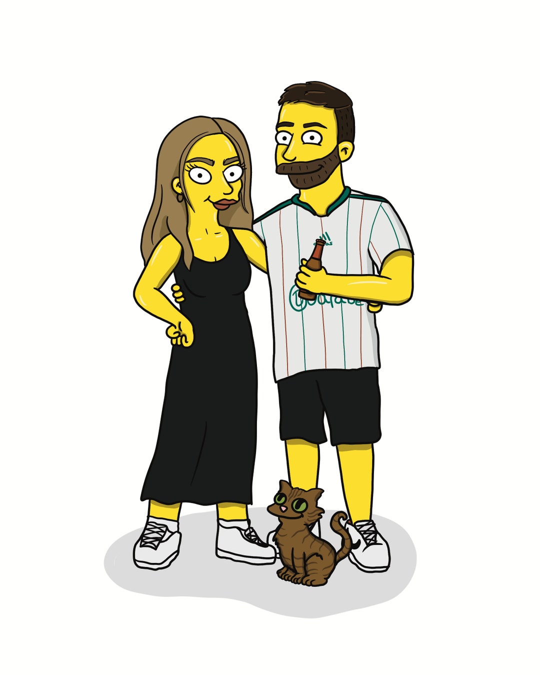 Custom Simpsons Style Portrait Print Personalised Simpsons Caricature ...