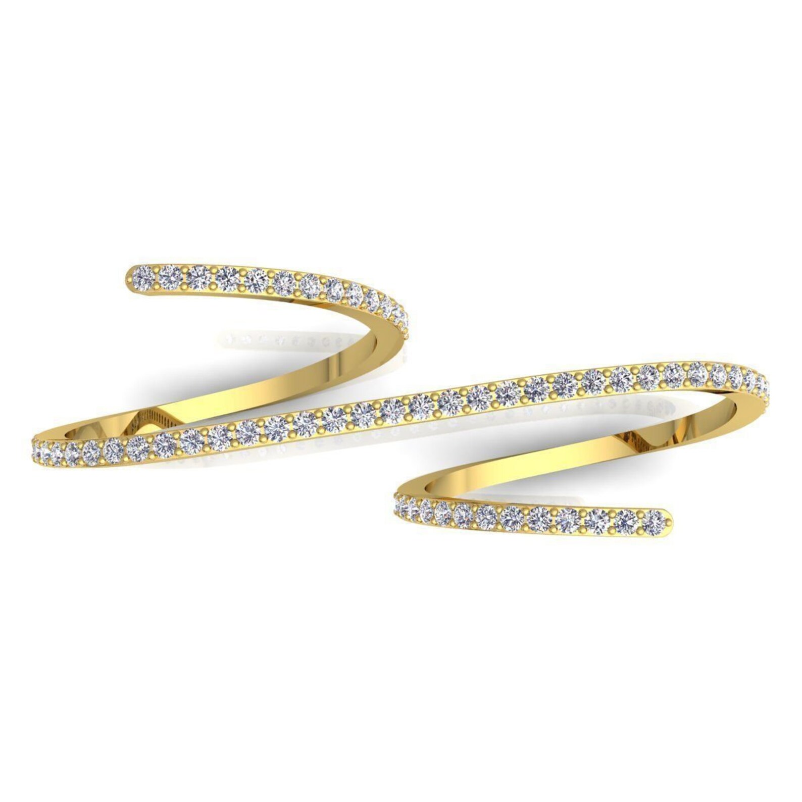 Dainty Two Finger Gold Plated Ring, Adjustable Band - Etsy