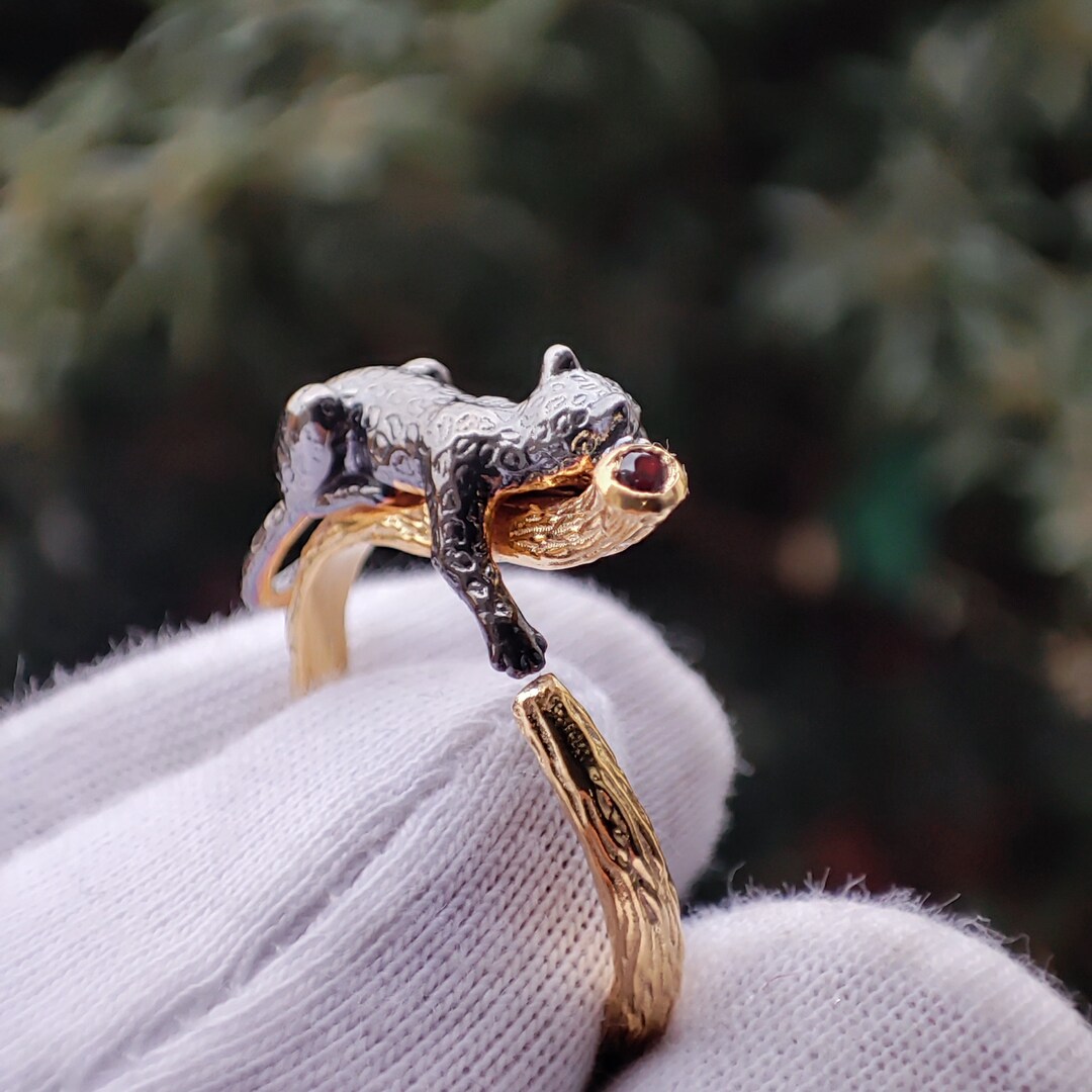 Panther Ring, Black Panther Ring, Panther Gold Ring, Ruby Birthstone ...