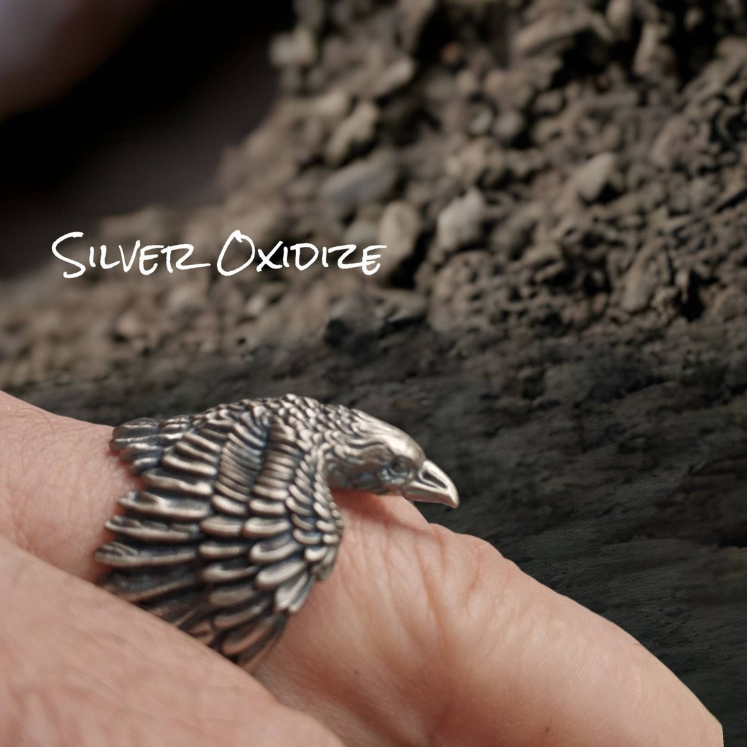 Odin's Raven Ring, Raven Silver Ring, Raven Sandman Ring, Hugin and ...