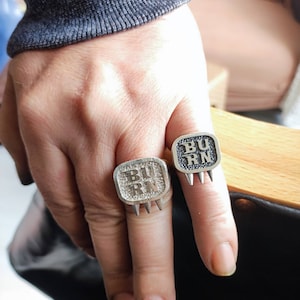 Cyberpunk 2077 Ring, Cyberpunk Silver Ring, Johnny Silvеrhand Burn Ring ...