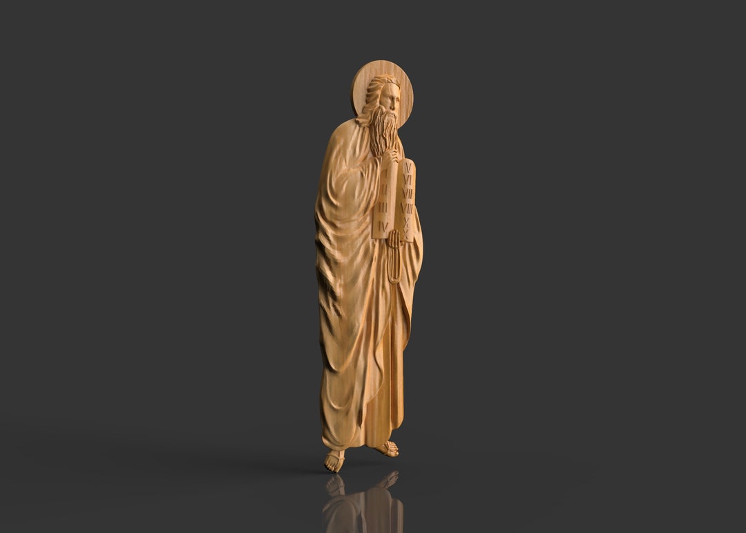 3D model of Saint Moses in STL format. 3d model for CNC - Etsy Portugal
