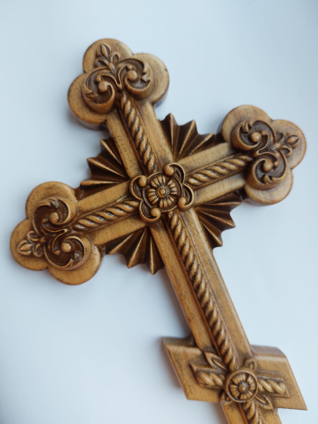 Handmade Wooden Orthodox Wall Cross - Ukrainian Crafted - Etsy