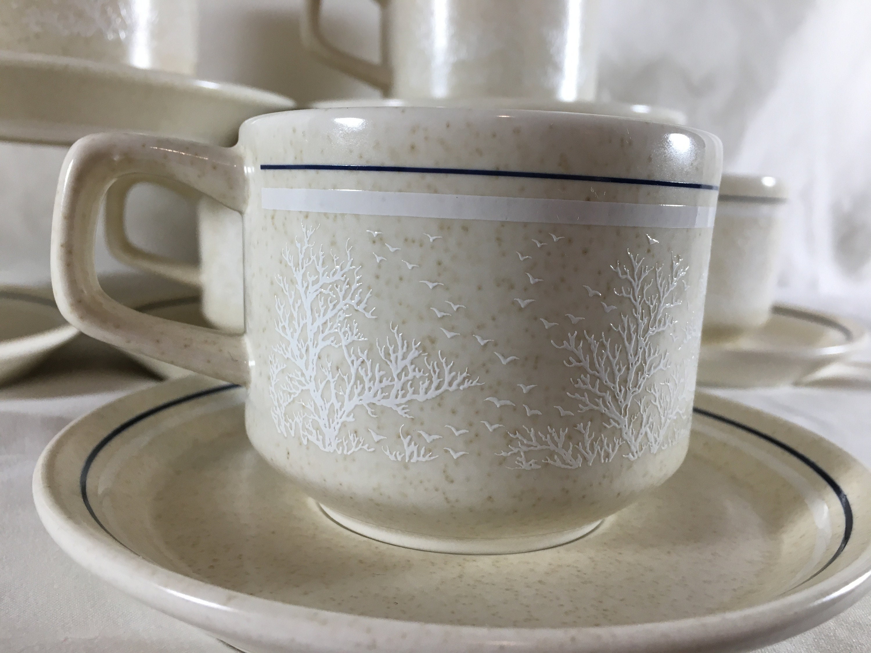 Temperware by Lenox Vintage Silhouette Mugs and Saucers Set - Etsy ...