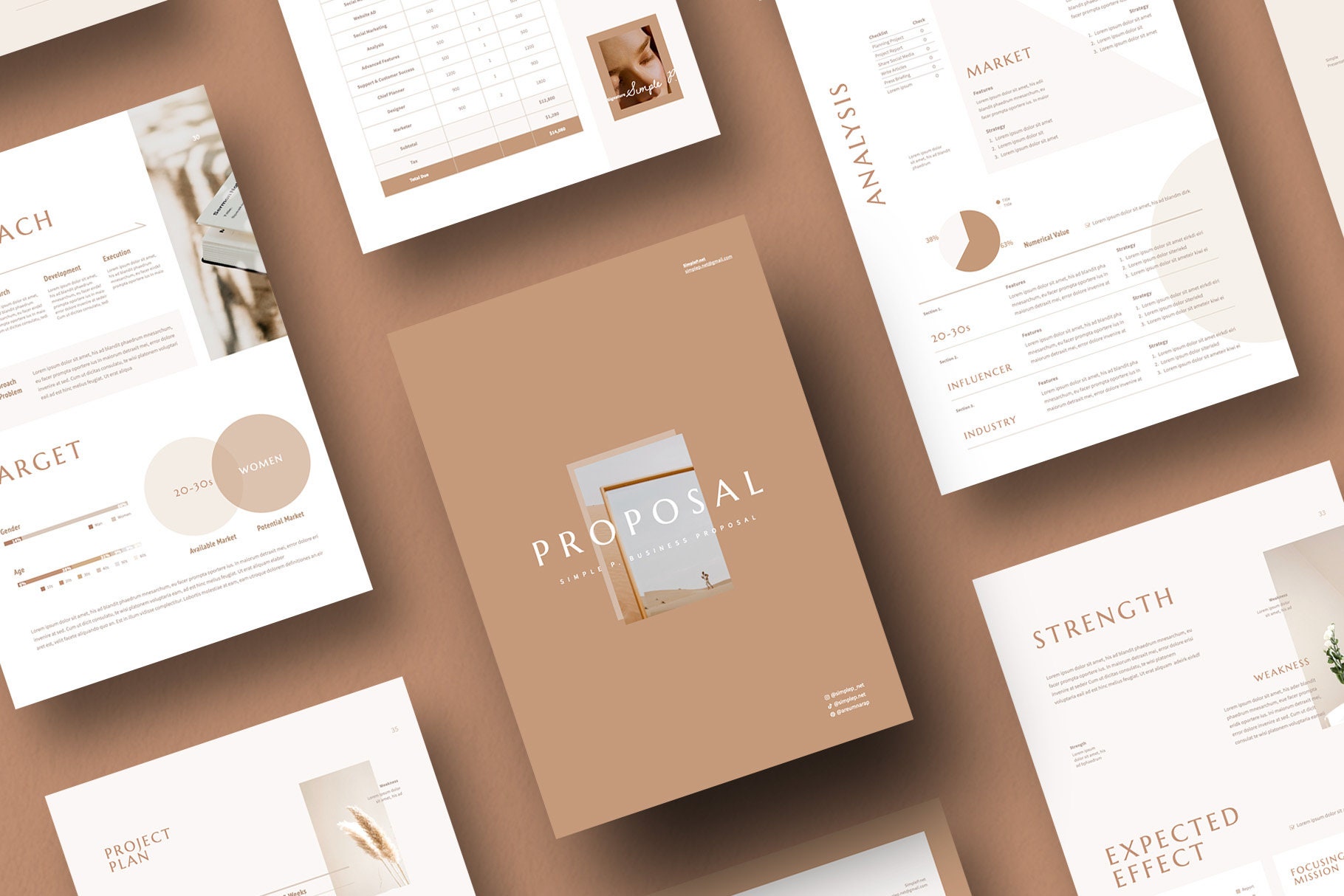 Sienna Vertical Template for Elegant Reports A4, Ready for Print - Etsy