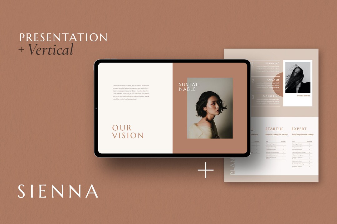 Sienna Presentation Bundle: Beautiful Dual-version Template for Professional Presentations - Etsy