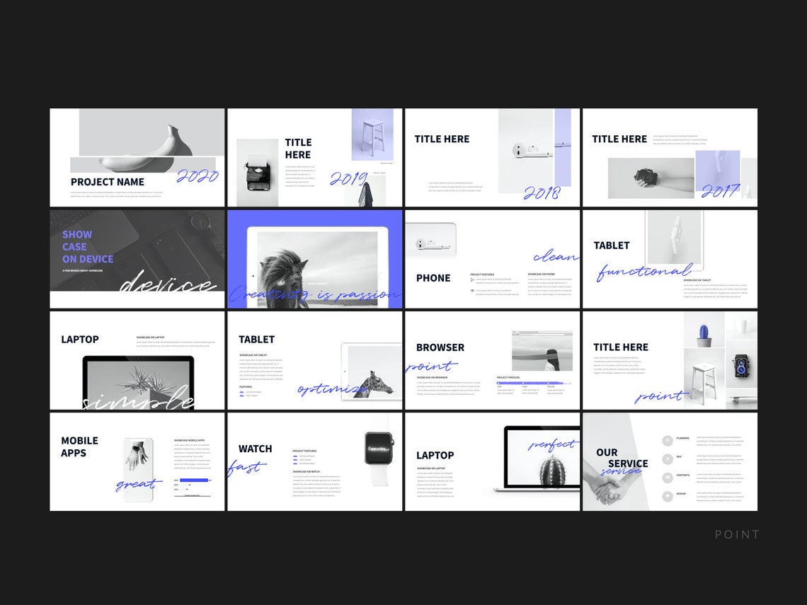 Point Powerpoint Template Minimalist Pitch Deck Design for - Etsy