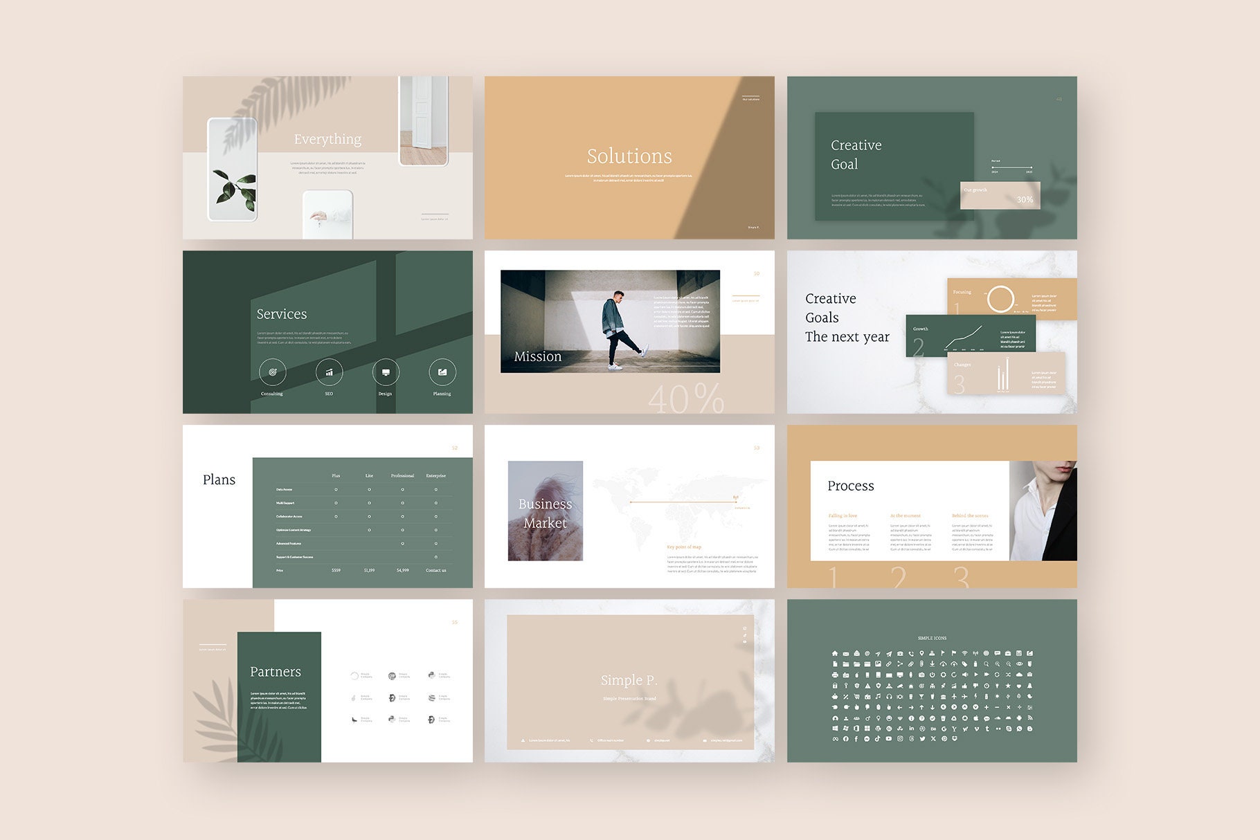 Glory Powerpoint Template: Shine With Shadow Elements & Storytelling Portfolio - Etsy