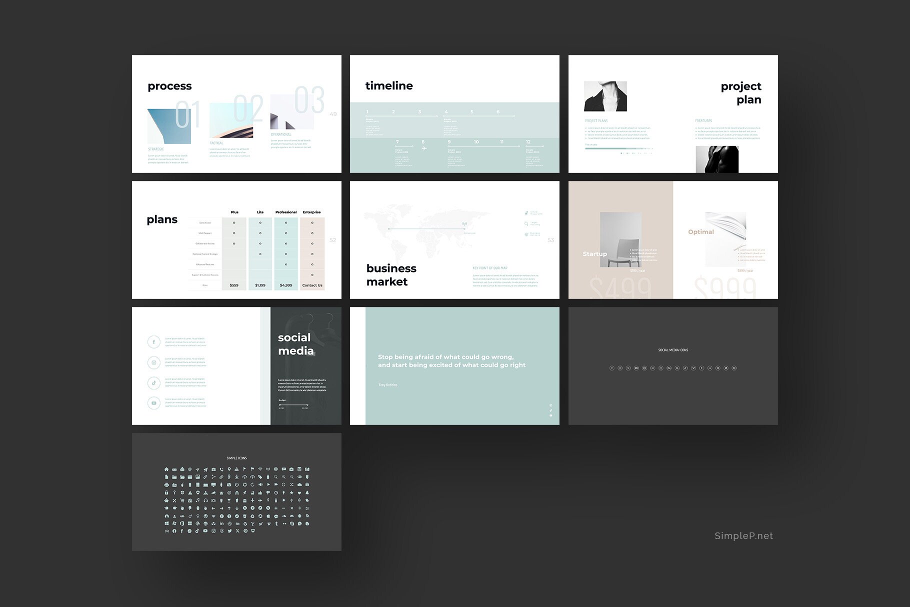 Zero Powerpoint Template Clean and Minimal Design for Project Portfolio ...