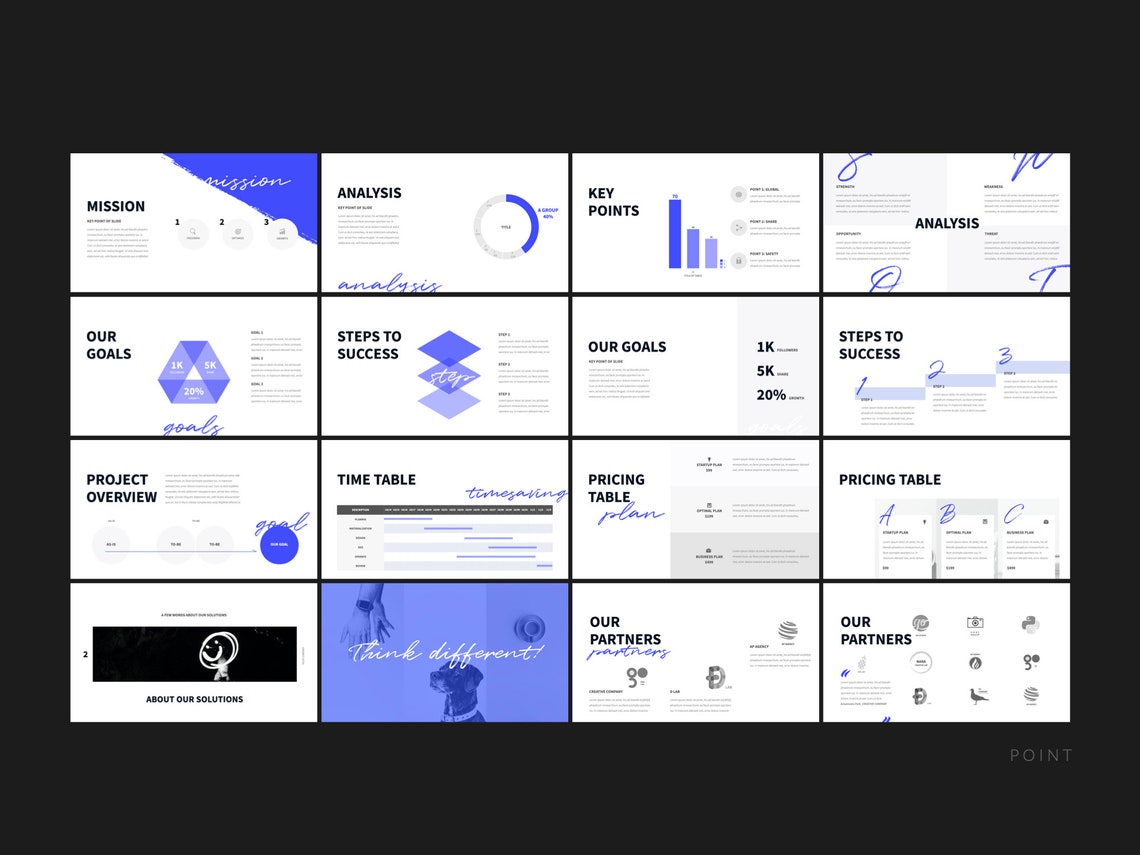 Point Powerpoint Template Minimalist Pitch Deck Design for - Etsy