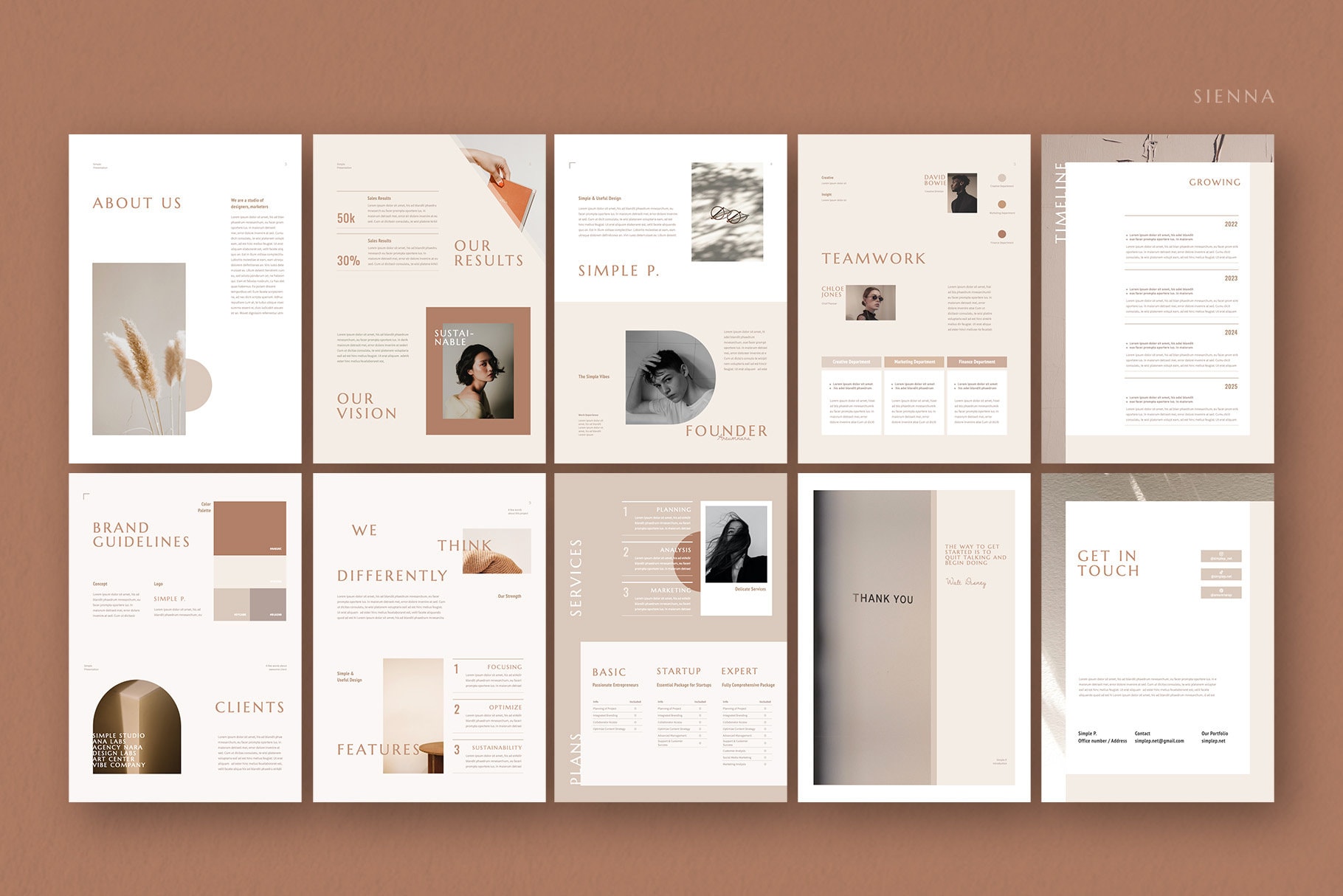 Sienna Vertical Template for Elegant Reports A4, Ready for Print - Etsy