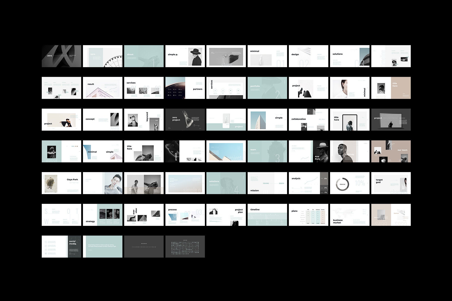 Zero Powerpoint Template Clean and Minimal Design for Project Portfolio ...