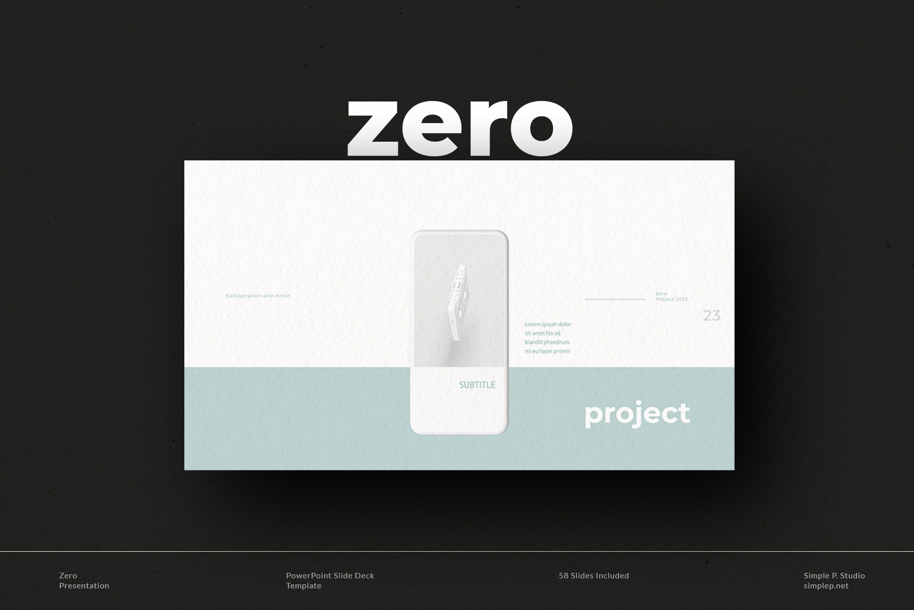 Zero Powerpoint Template Clean and Minimal Design for Project Portfolio ...