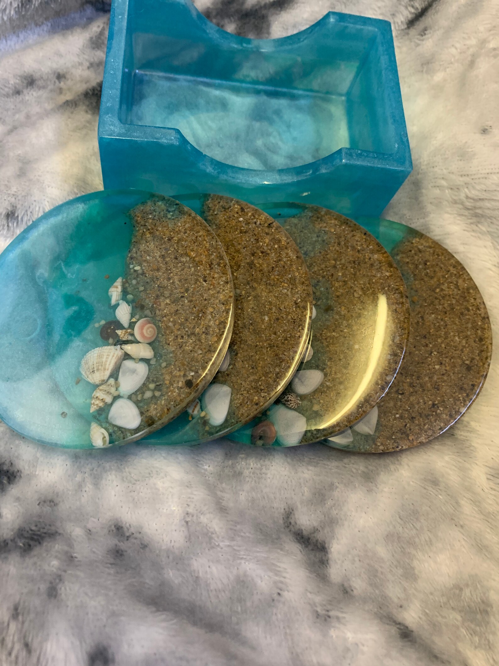 Beautiful Beach Theme Coasters. as Individual or a Full Set, Perfect ...