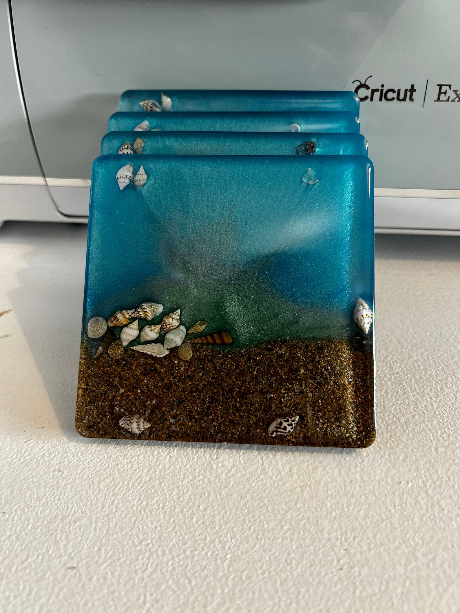 Beautiful Beach Theme Coasters. as Individual or a Full Set, Perfect ...