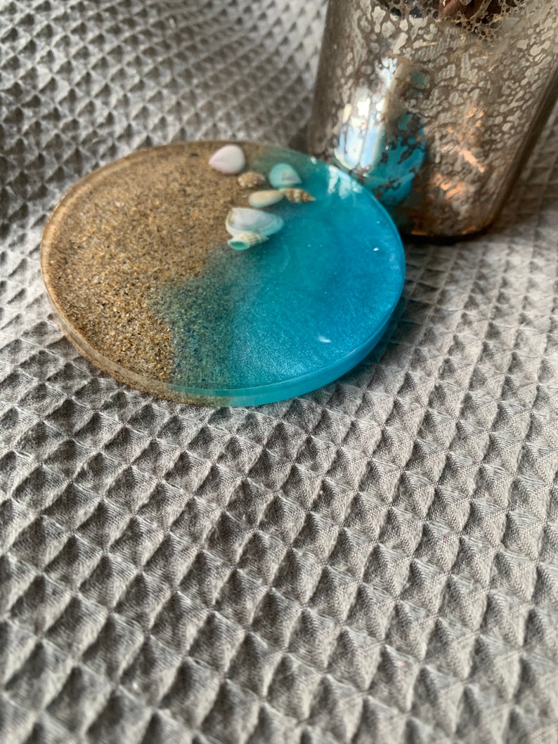 Beautiful beach theme coasters. As individual or a full set | Etsy