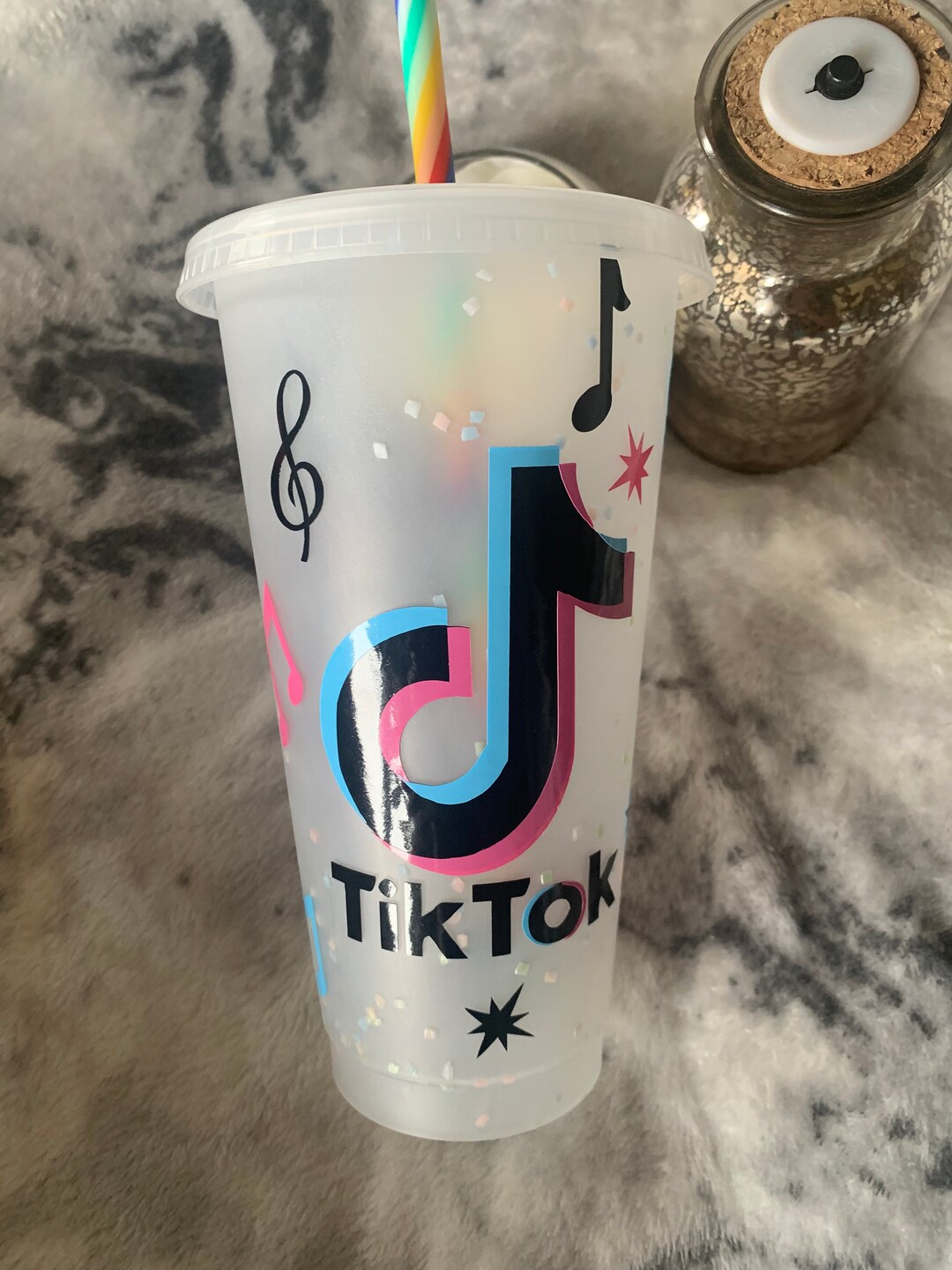 A Tiktok Inspired Cold Cup With a Confetti Style Cup, Perfect for Those ...